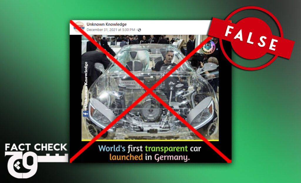 Posts falsely claim photo shows world’s first transparent car made by ...