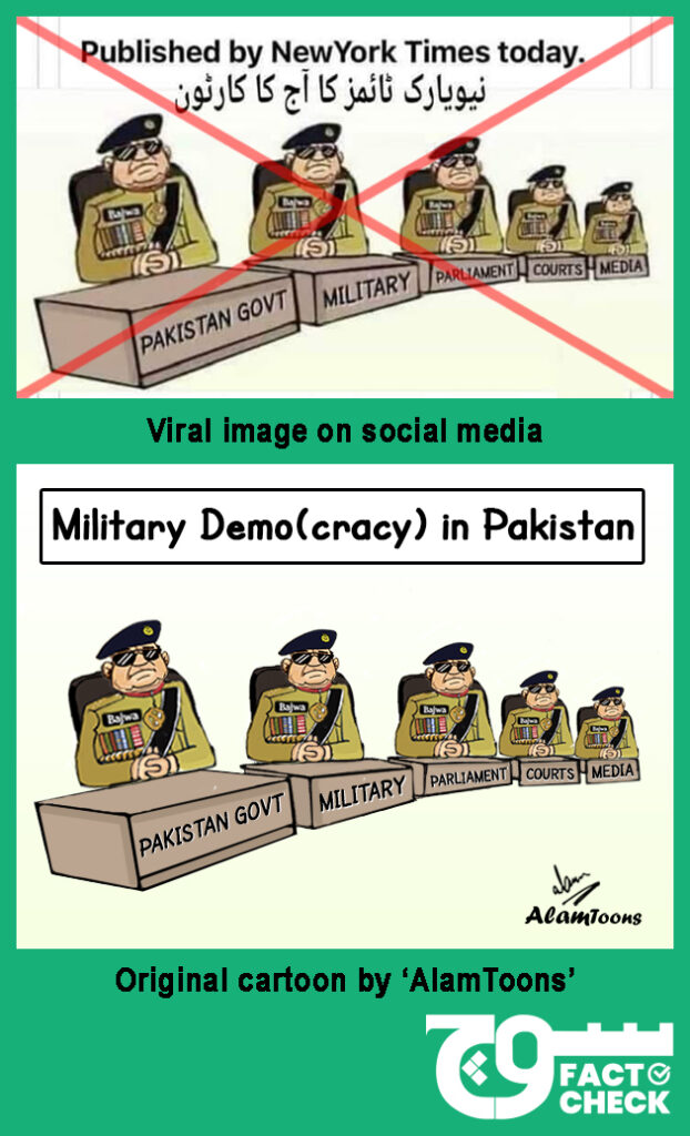 NYT did not publish viral cartoon on Pakistan military — Soch Fact Check