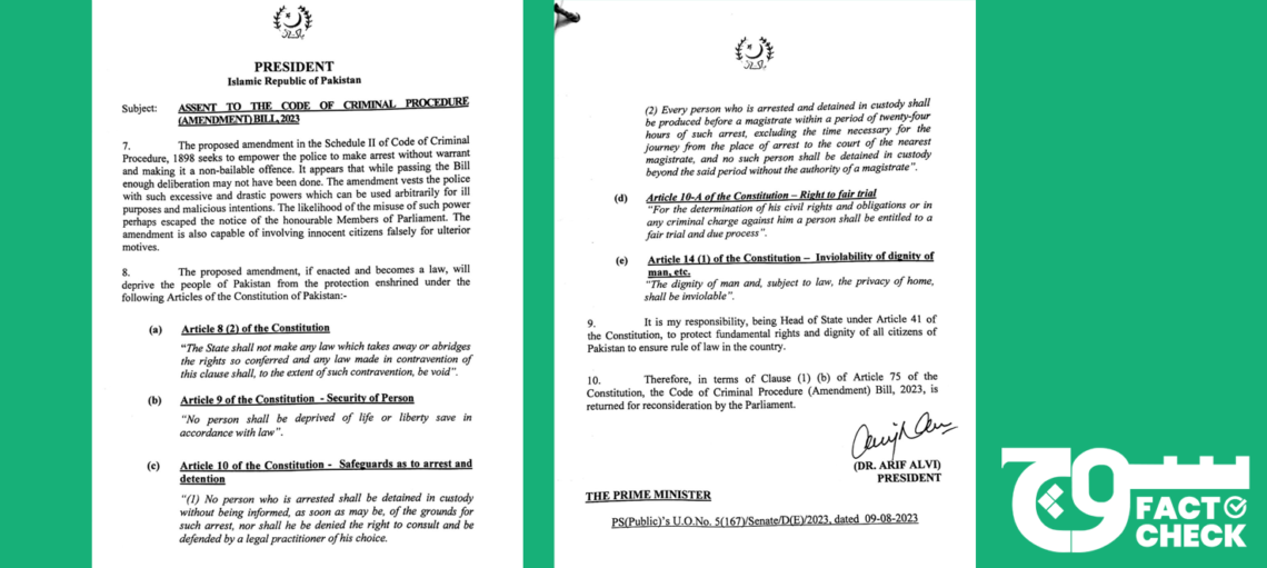 President Alvi did not pass an “Anti Shia” Bill - Soch Fact Check