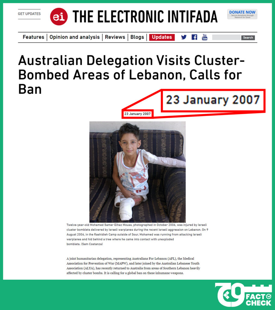 Popular X account posts picture of Lebanese amputee as Palestinian boy