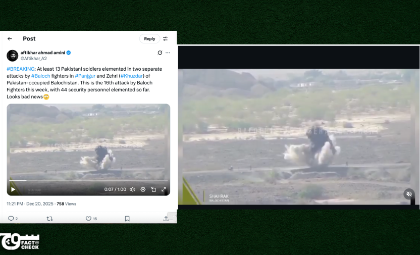 Video does not show alleged BLA attack on Pakistan Army soldiers in ...