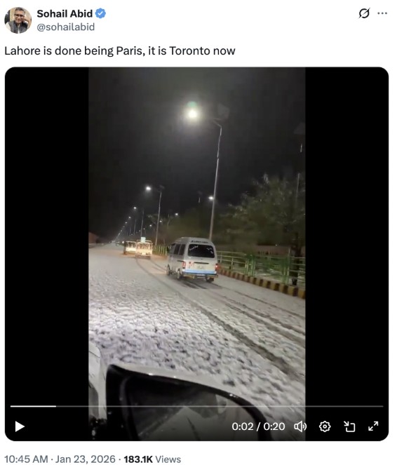 Lahore Did Not Experience Snowfall in January 2026 - Soch Fact Check